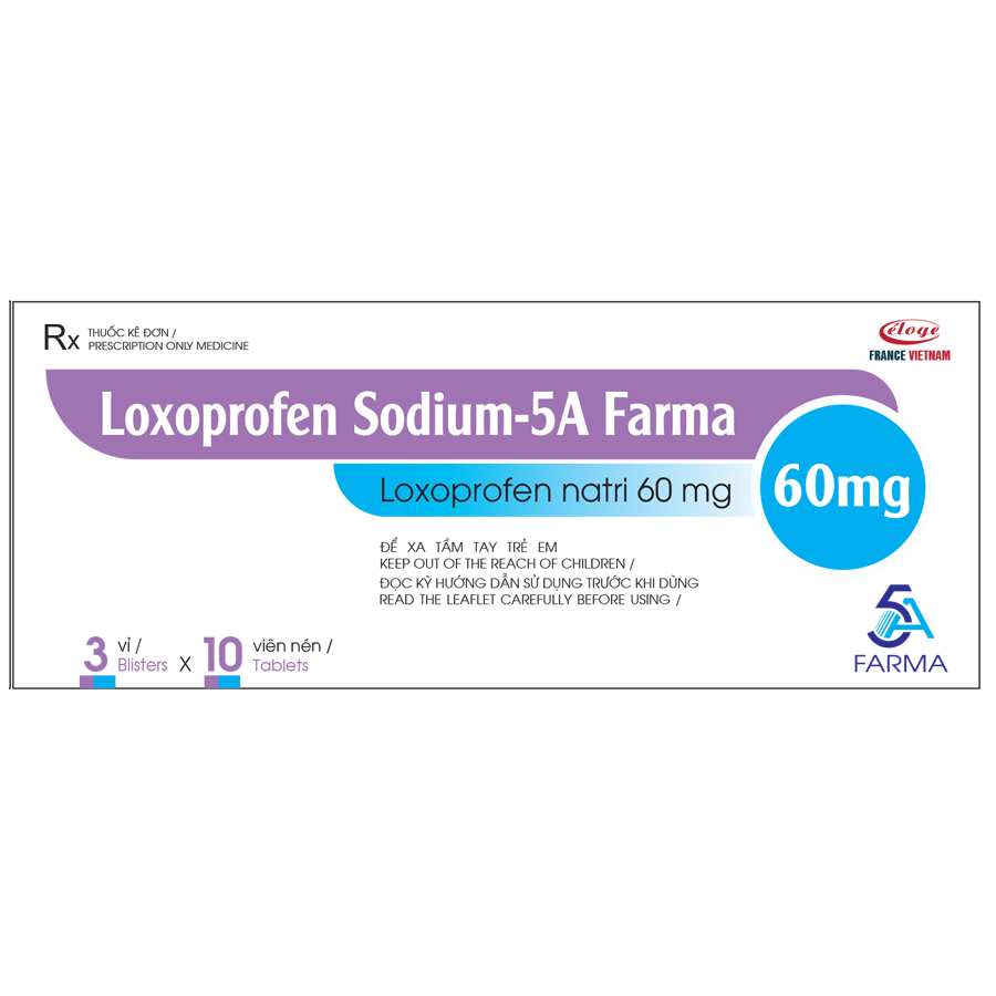 LOXOPROFEN SODIUM - 5A FARMA 60MG - 5A Farma